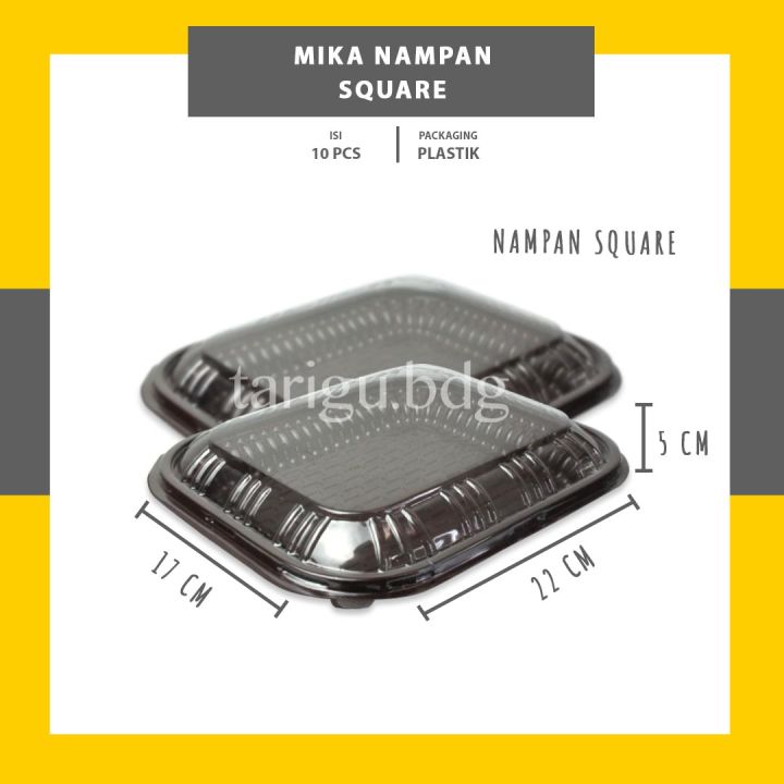 SQUARE NAMPAN MIKA SNACK BOX 10PCS - MIKA KUE BASAH PLASTIK MIKA WADAH ...