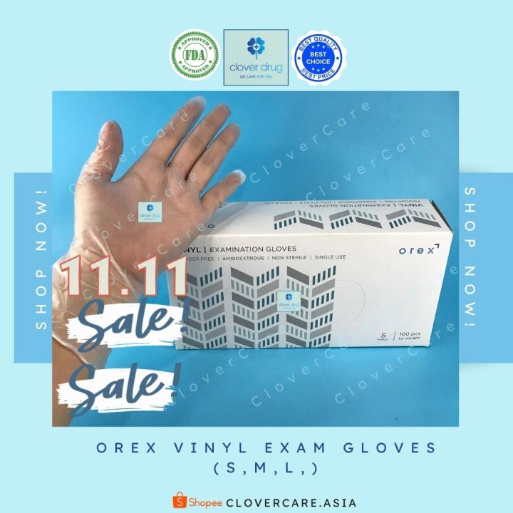 OREX Vinyl Examination Gloves (100pcs/box) | Lazada PH