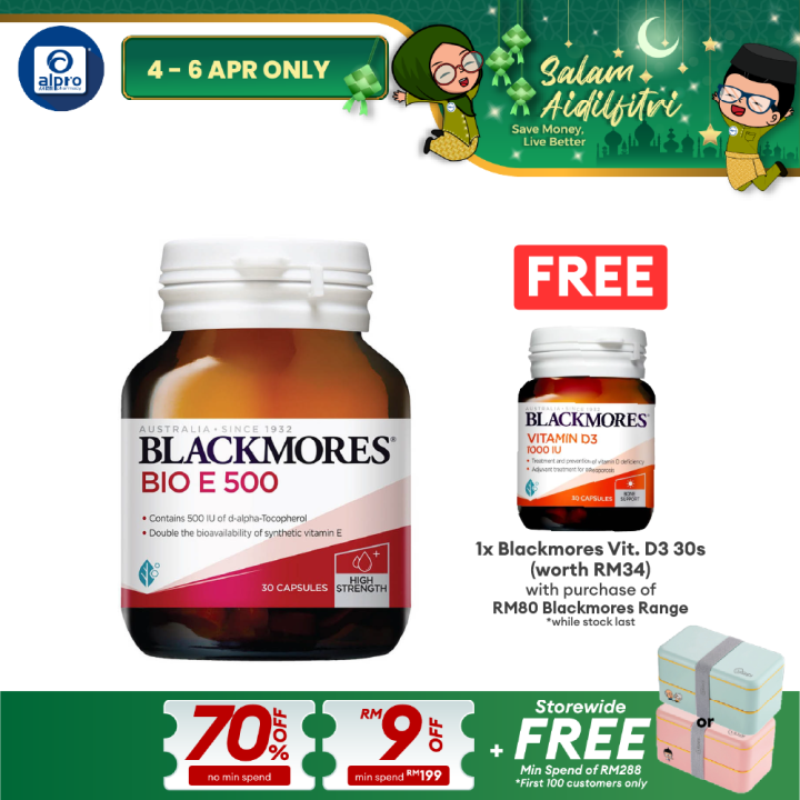 Blackmores Bio E 500 (Vitamin E 500iU) 30s (Exp. Date: 01/2024) | Lazada