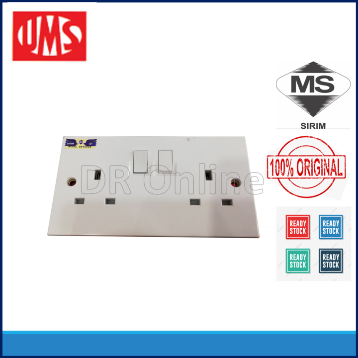 UMS 2 x 13A PVC SWITCH SOCKET OUTLET 2213A | Lazada