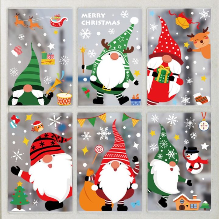 Christmas Santa Claus Glass Static Sticker Window Sticker Window ...