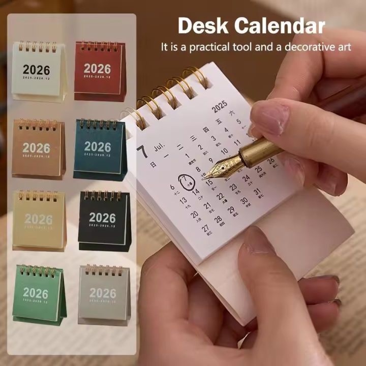 2026 Mini Desk Calendar Creative Coil Calendar Portable Daily Use ...