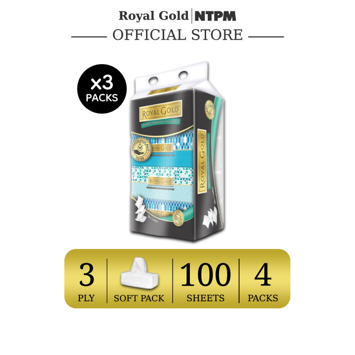 Royal Gold Luxurious Soft Pack 3 PLY (100's x 4) x 3 Packets | Lazada