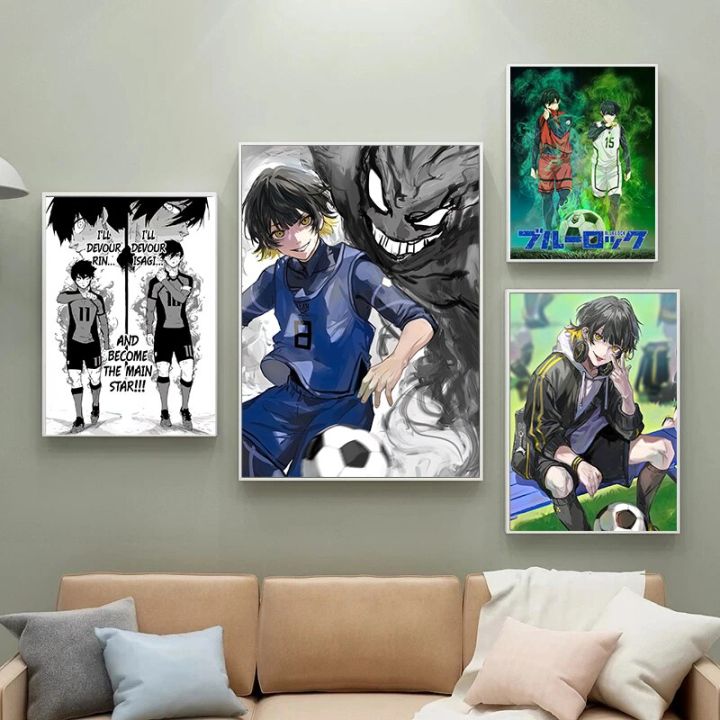 Blue Lock Animation Canvas Art: พิมพ์โปสเตอร์การ์ตูนสำหรับห้องเด็กและตก ...