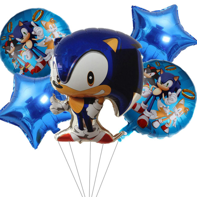 5/10/20pcs Anime Sonic ball star aluminum film balloon set hedgehog ...