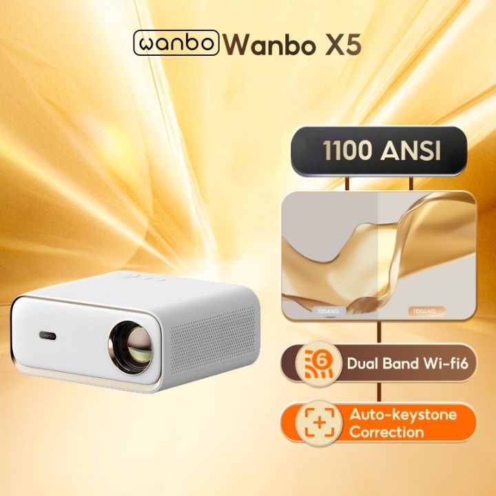 WANBO X5 - Smart Android Projector 4K Support - 1100 ANSI Lumens ...
