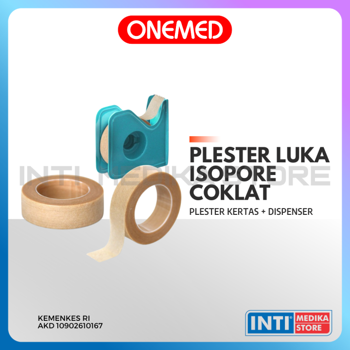 ONEMED - Plester Luka ISOPORE COKLAT 1/2 Inch 1 Inch 2 Inch + Dispenser ...