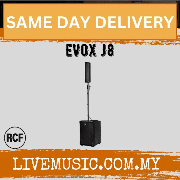 RCF EVOX J8 Active 12" 2-Way 1400W Portable Line Array PA System ...