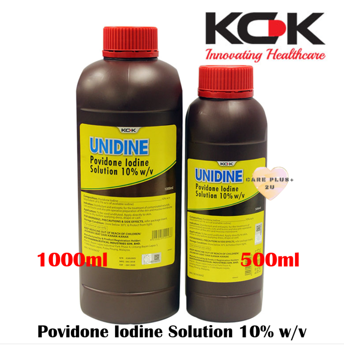 Unidine Povidone Iodine Solution 10% w/v (500ml) / (1000ml) | Lazada