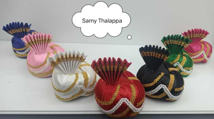 Thalapa / Embellished Art Silk Turban (Big Size Wedding/Deity) | Lazada