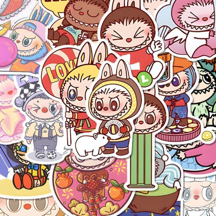 80 ชิ้น/แพ็ค สติกเกอร์ลาบูบู สติ๊กเกอร์ตกแต่ง POP MART ลายการ์ตูนน่ารัก ...