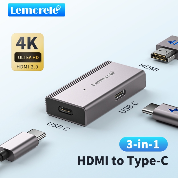 Lemorele USB C to HDMI with 4k 60Hz USB C Display Port Adapter supports computers with HDMI game ...