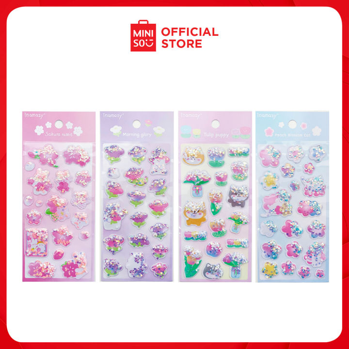 MINISO Flower Glitter Shaker Stickers (4 Assorted Models) | Lazada PH