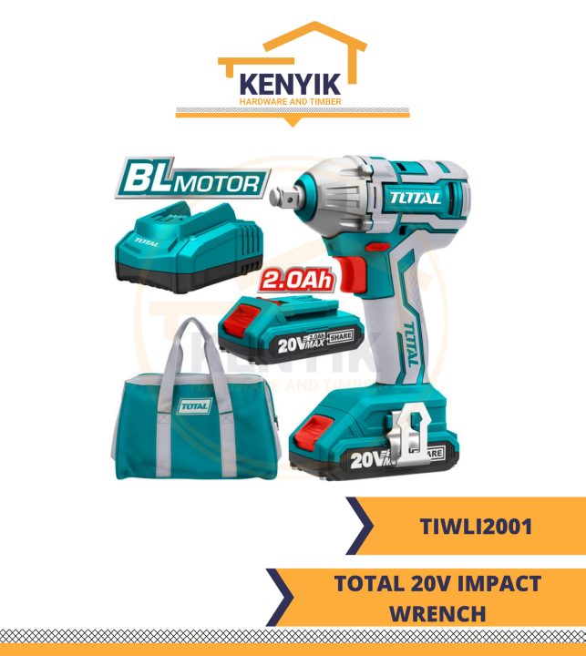 TOTAL Lithium-Ion Impact Wrench Set 20V (TIWLI2001) | Lazada
