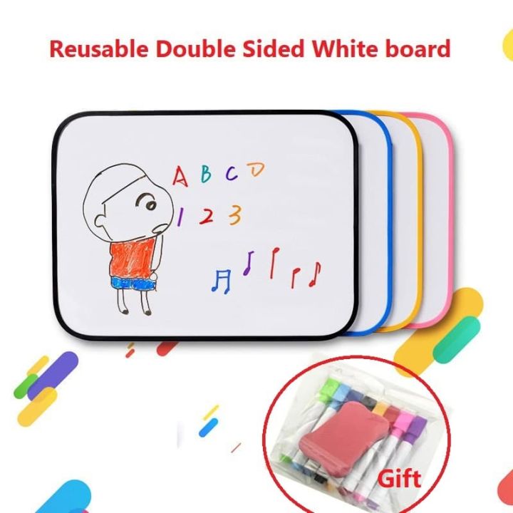Reusable Double Sided White Board Mini Office School Home Message ...