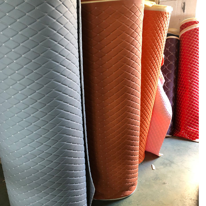 Automobile leather embroidery soft leather fabric sleeper Kang car ...