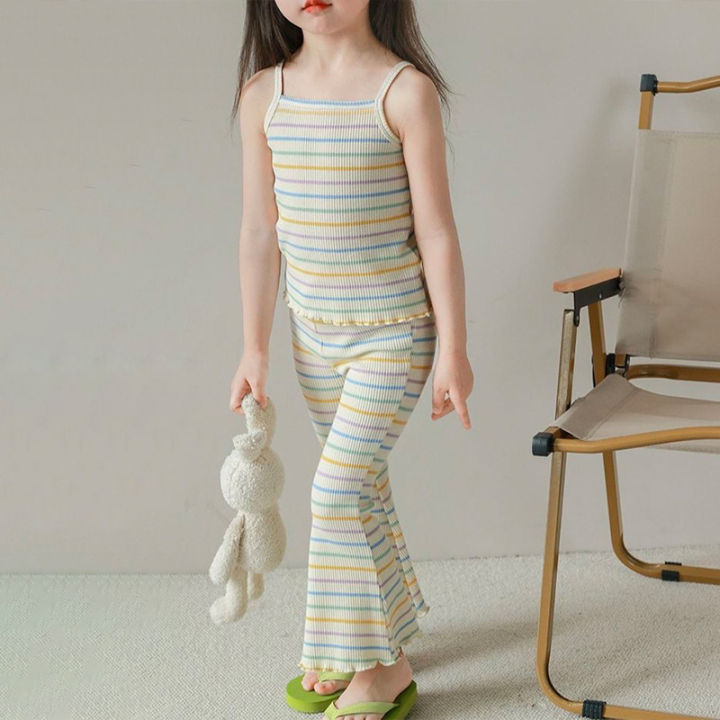 Baby Girls Suit Age 1 To 9 Girls Suit Thin Style Children's Striped ...