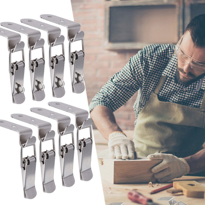 1/4Pcs Stainless Steel 90 Degrees Duck-mouth Buckle Hook Lock Spring ...