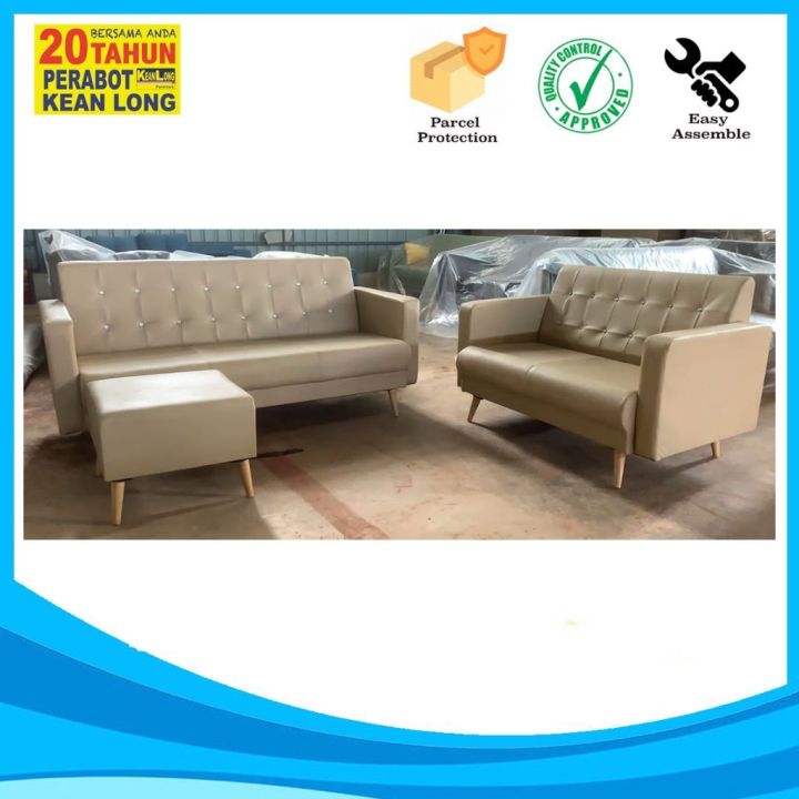 SA 2+3 SEATER + STOOL / SOFA MEWAH / SOFA FABRIC / SOFA MODERN/ SOFA 2 ...