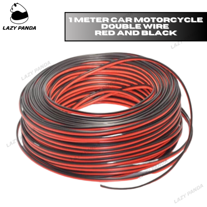1 METER CAR MOTORCYCLE DOUBLE WIRE RED AND BLACK | Lazada PH