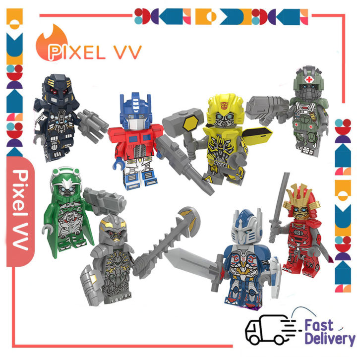 Transformers Minifigures Toys Bumblebee Optimus Prime Anime Movie ...