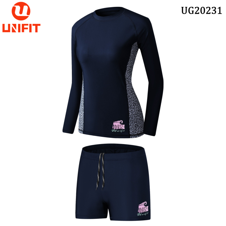 UNIFIT Women,s Rash Guard Swimsuit Swimwear Dri-Fit Rush Guard Terno UG ...