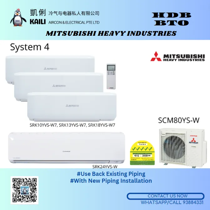 MITSUBISHI HEAVY INDUSTRY MULTI-SPLIT SCM SERIES SYSTEM 4 AIRCON | Lazada Singapore
