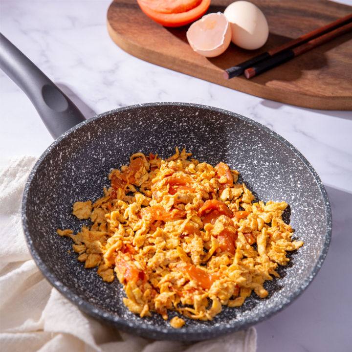 JEETEE Starry Black Collection Marble stone non stick frying pan ...