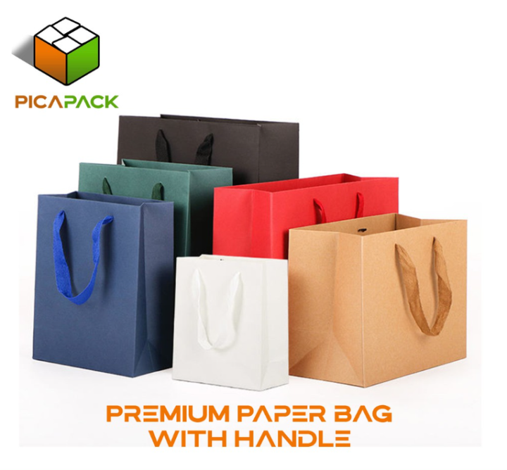 1pc Premium Paper Bag with handle Rope horizontal Vertical Gift ...