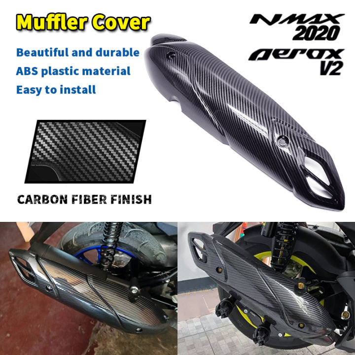 PMShop Nmax 2020 / Aerox V2 Muffler Cover Carbon Heatguard Cover For ...
