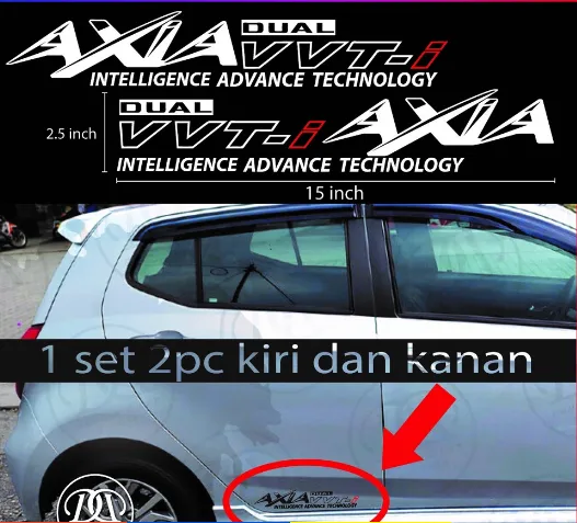 2pcs Perodua Axia VVT-I side door sticker [Ready Stock] | Lazada