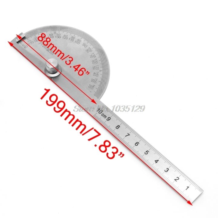 yingke Stainless Steel Round 180 Degree Protractor Angle Finder Rotary ...