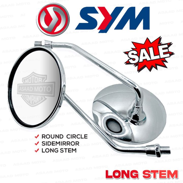 SYM Joyride 200i Evo Motorcycle Side Mirror Stainless ROUND TYPE LONG ...