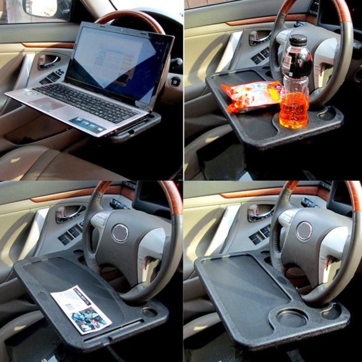 Car Laptop Stand Notebook Desk Steering Wheel Tray Car Drink Holder Car ...