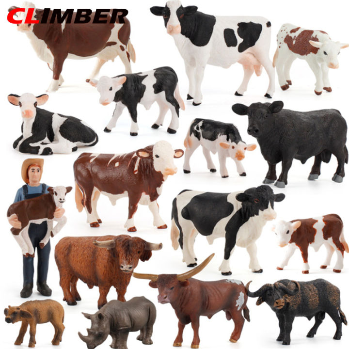 CL Simulation Milk Cow Action Figures Realistic Cute Farm Animals Model ...
