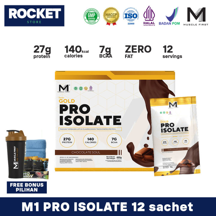 Muscle First M1 Gold Pro Isolate BOX 12 sachet - Whey Protein 420 gram ...