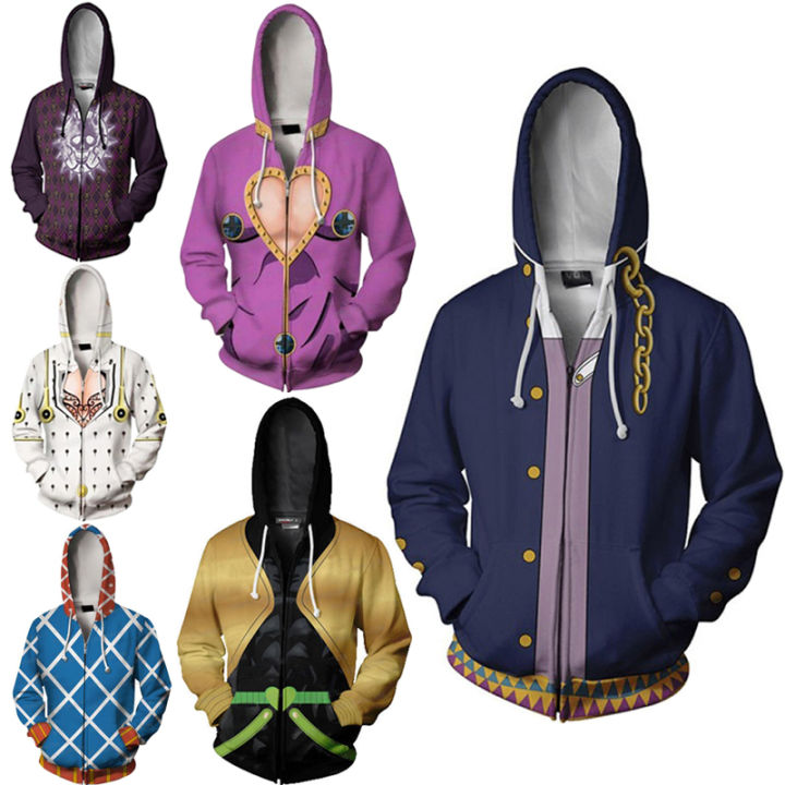 laJoJo's Bizarre Adventure Golden Wind Hoodies JoJo Jacket Japanese ...
