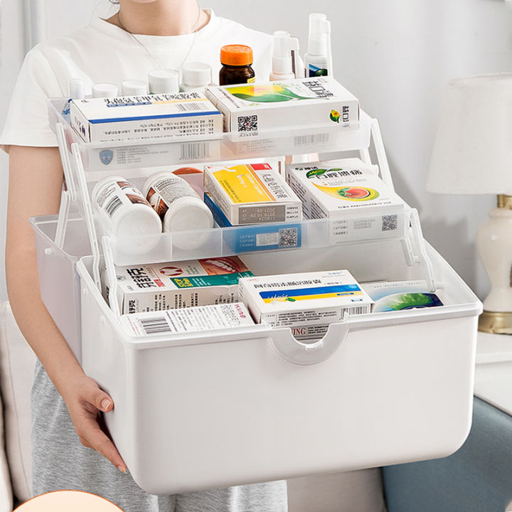 Medical Box First Aid Empty Medicine Storage Box Organizer Attached ...