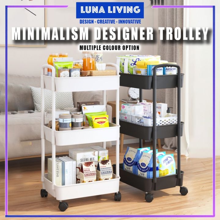 Trolley READY STOCK 3 Tier Multifunction Storage Rack Office Shelves ...