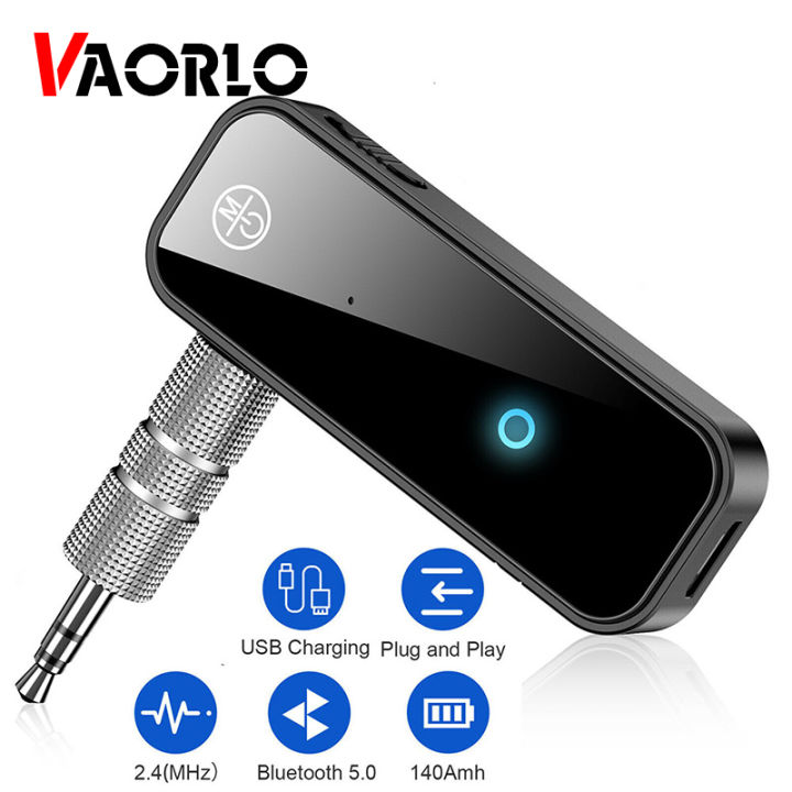 VAORLO 2 in 1 Wireless Bluetooth 5.0 Receiver Transmitter Adapter 3.5mm Jack For Car Music Audio ...