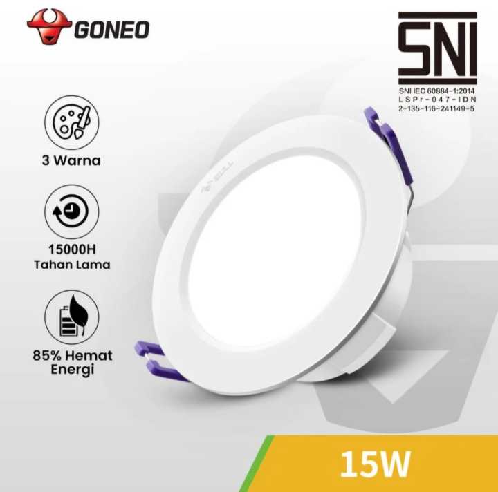GONGNIU MT-L015 GONEO 15W Lampu LED Downlight 6" Inbow 15 Watt Down Light 6 inch | Lazada Indonesia