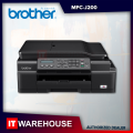 Brother MFC J200 PRINTER with SCAN and XEROX (3 In 1) Ink Benefit ...