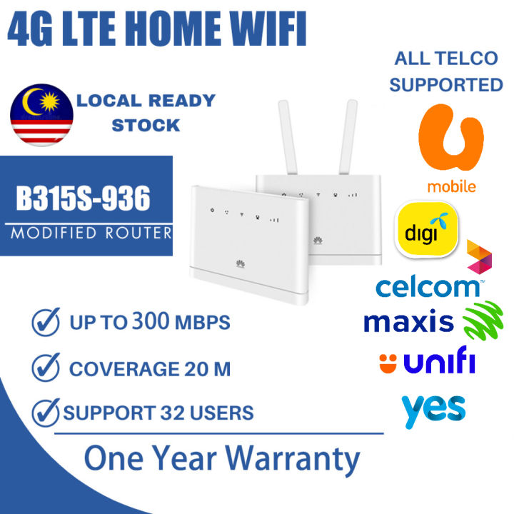 Ready Stock Modified Unlimited Hotspot Huawei 4G Router B315s-936 ...