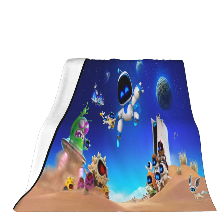Astro Bot & Alien Adventure Flannel Blanket: Soft, Warm, and Perfect ...