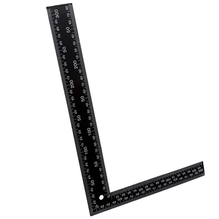 300 MM Black Stainless Steel Square Double-sided Scale Ruler Right ...