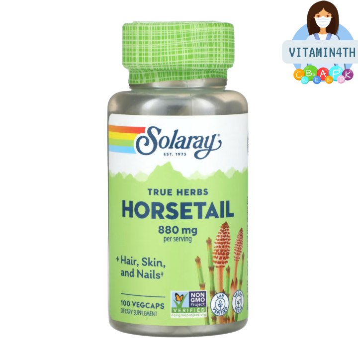 Solaray, True Herbs, Horsetail, 880 mg, 100 VegCaps (440 mg per Capsule ...