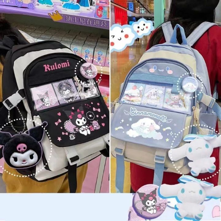 Sanrio Plush Toy Cinnamoroll Backpack Children Girl Boy Black Y2k Blue ...