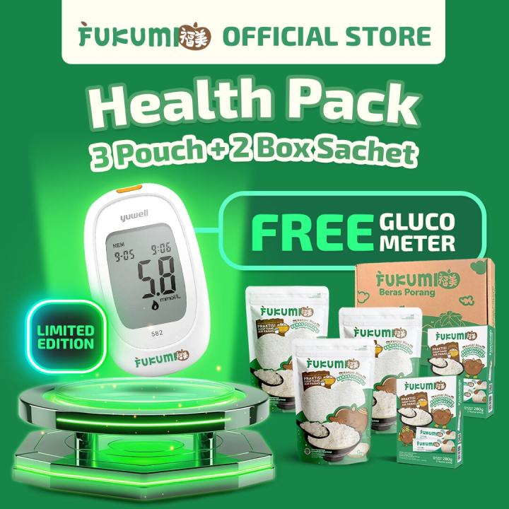 FUKUMI Health Pack - 3 Pouch & 2 Box Sachet Beras Porang Free Gluco ...