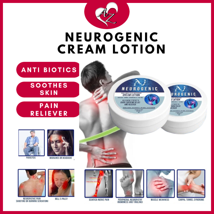 NEUROGENIC CREAM LOTION - 50g Original Formula for Nerve & Muscle Pain ...