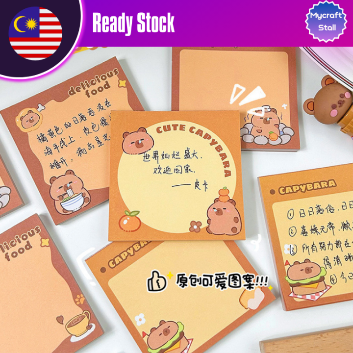 50 pages Capybara Tearable Sticky Notes Office Memo Pads Creative ...